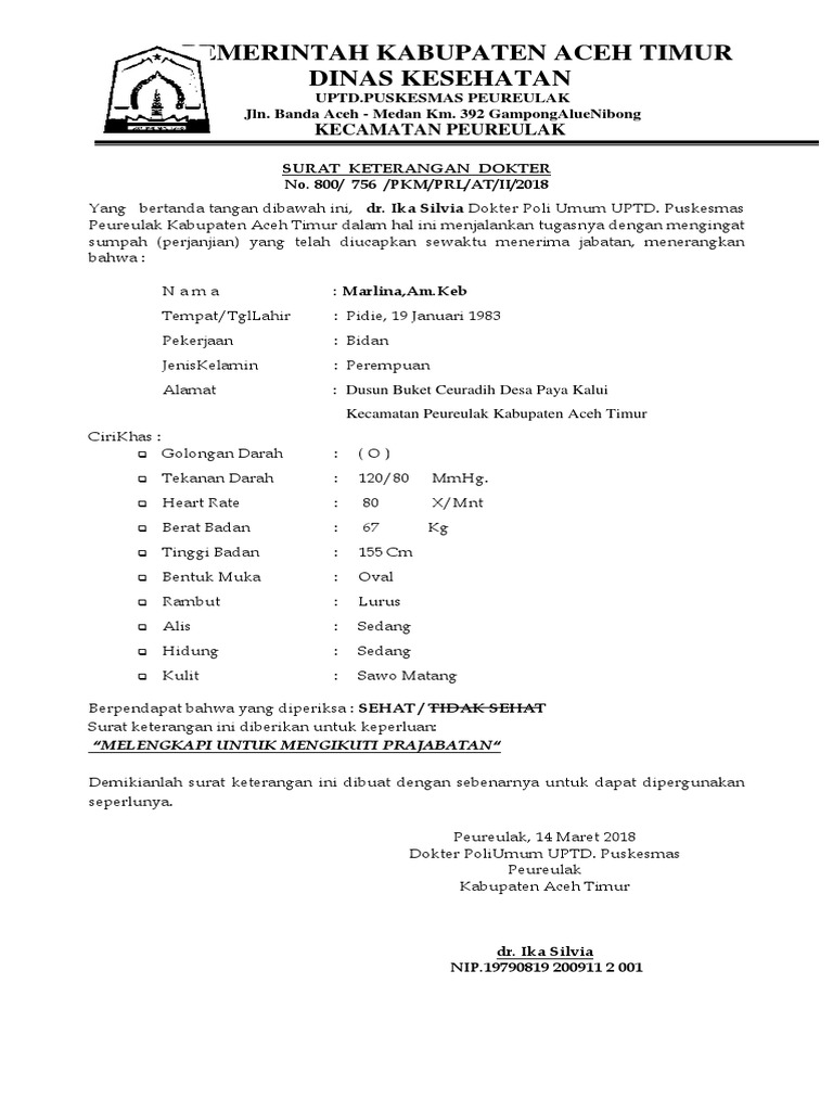 Surat Kir DAN SPT Prajab Bidan | PDF