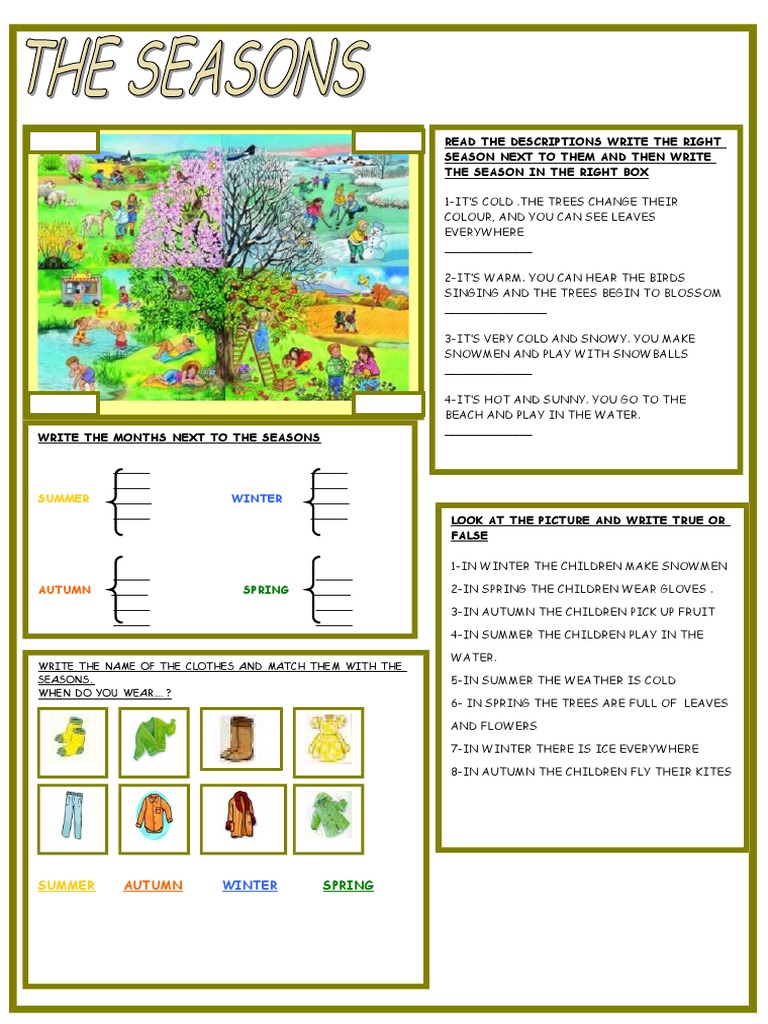 Seasonal Activities and Clothing Guide | PDF | Nature