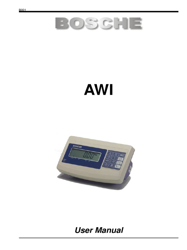AWI Indicator User Manual | PDF | Weight | Battery (Electricity)