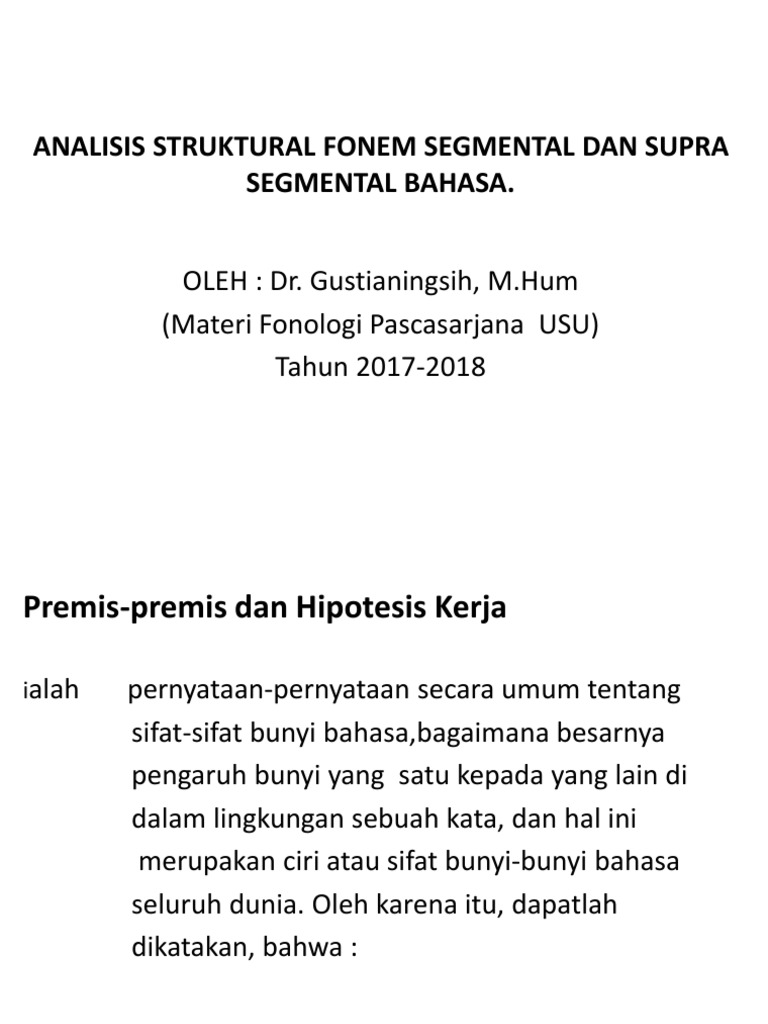 Analisis Fonem Segmental dan Suprasegmental | PDF