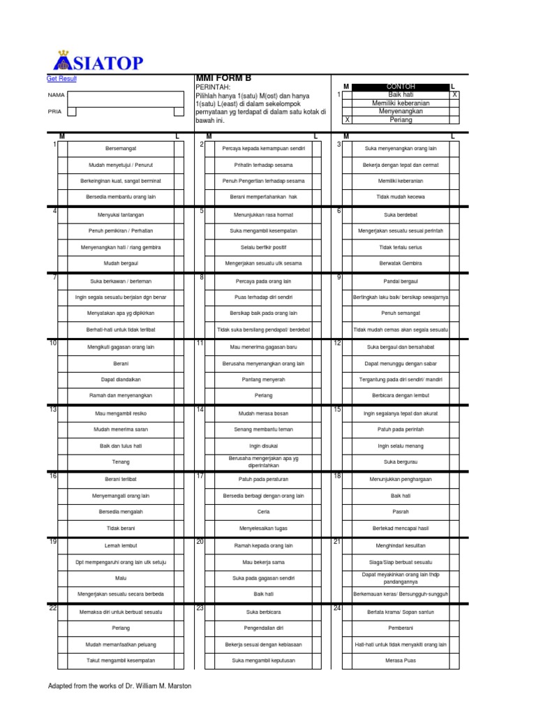 Mmi Form B: Get Result | PDF