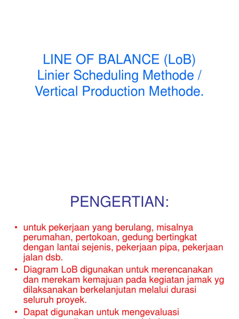 9186 - Line of Balance (Lob) | PDF