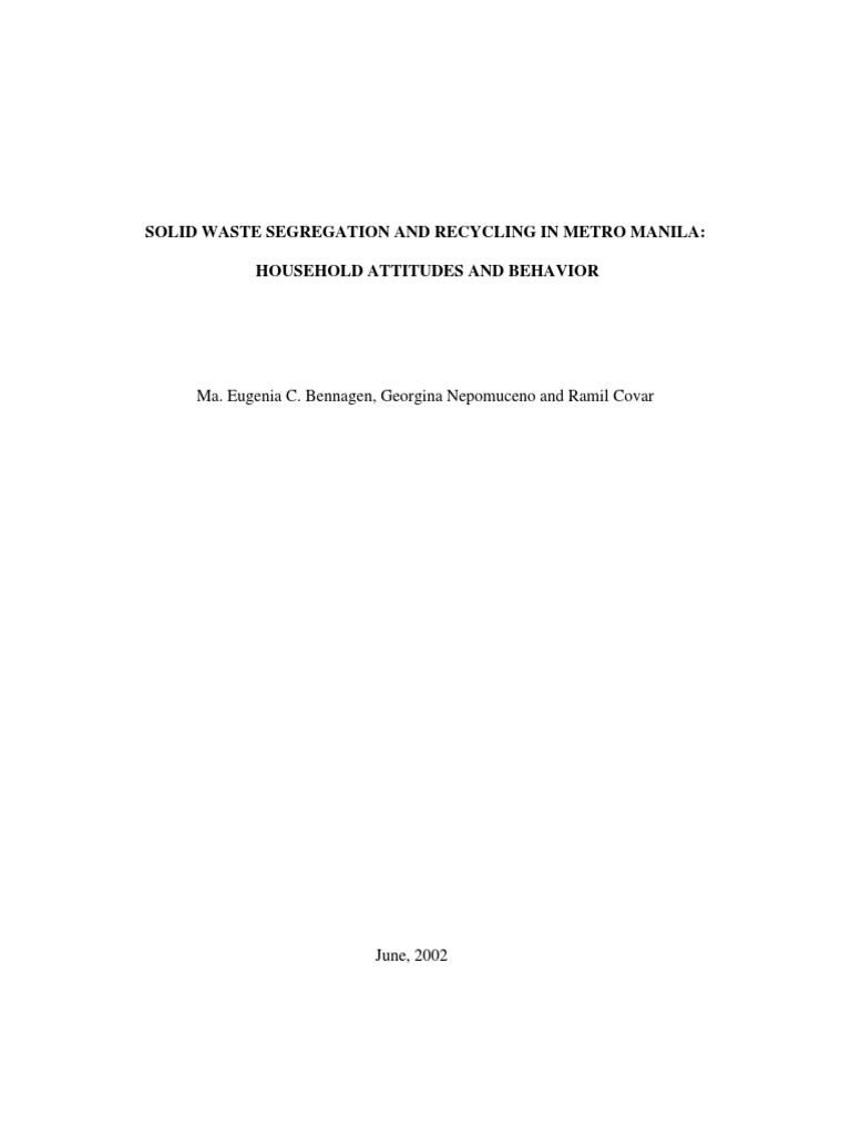 Waste Segregation | PDF | Waste Management | Municipal Solid Waste