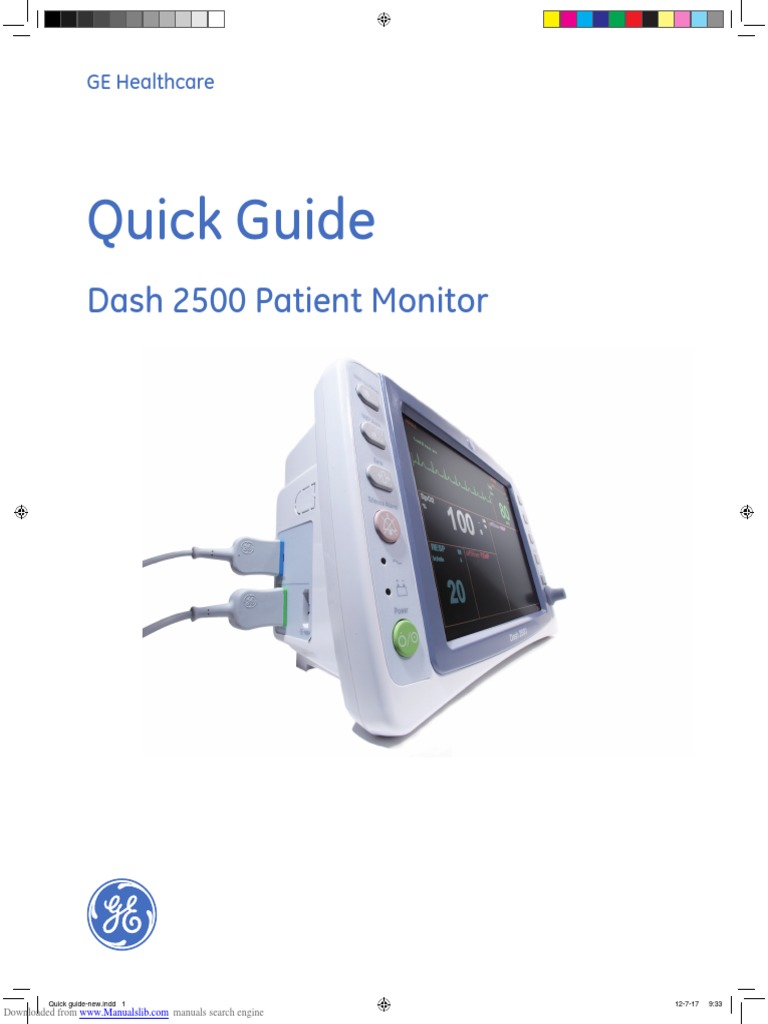 Quick Guide: Dash 2500 Patient Monitor | PDF | Monitoring (Medicine ...