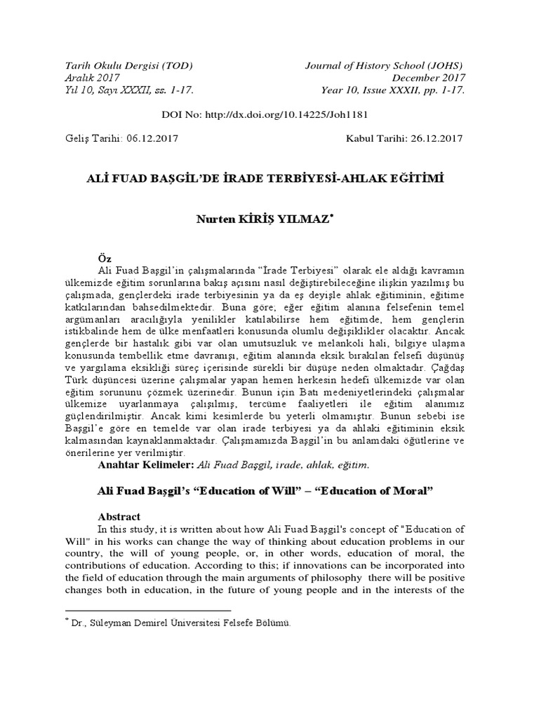 Ali Fuat Başgil Makale | PDF