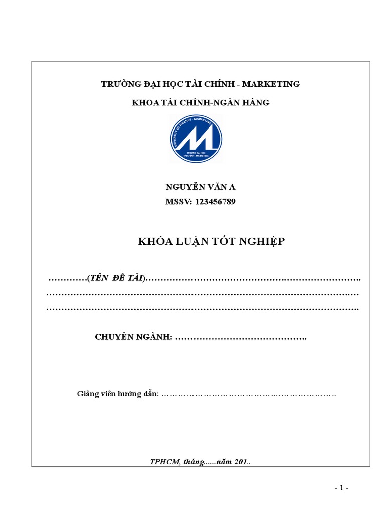 mẫu bìa kltn tttn thnn | PDF