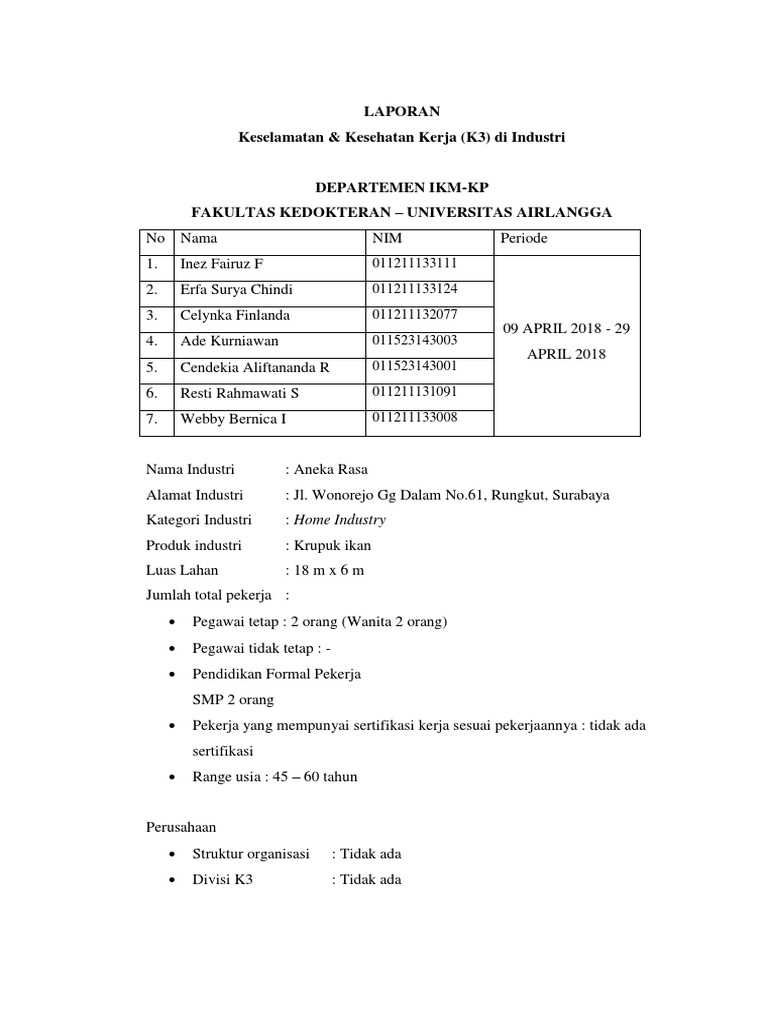 K3 KRUPUK Medokan Ayu Fix | PDF