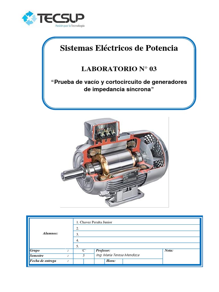 Characterization of the Saturation Curve and Short Circuit Test of a ...