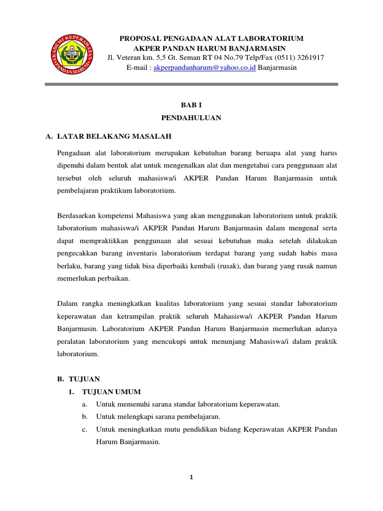 Proposal Pengadaan Alat | PDF