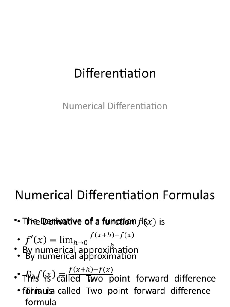 Differentiation | PDF | Finite Difference | Derivative
