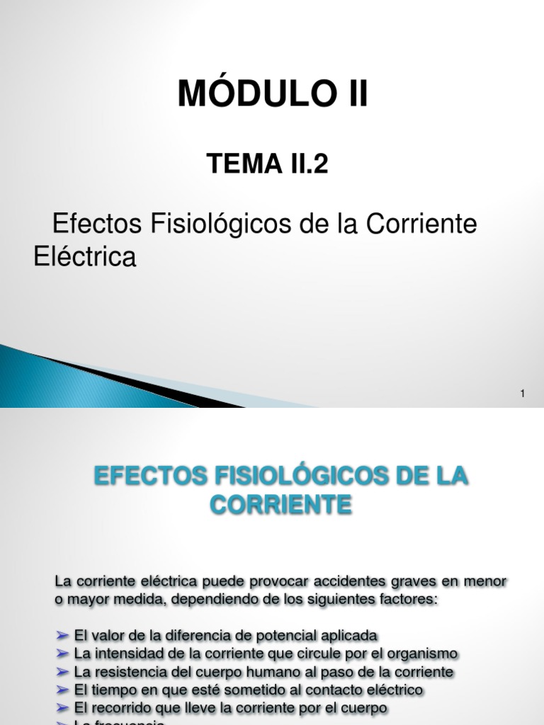 Módulo II, Tema II.2 | PDF | Corriente eléctrica | Músculo