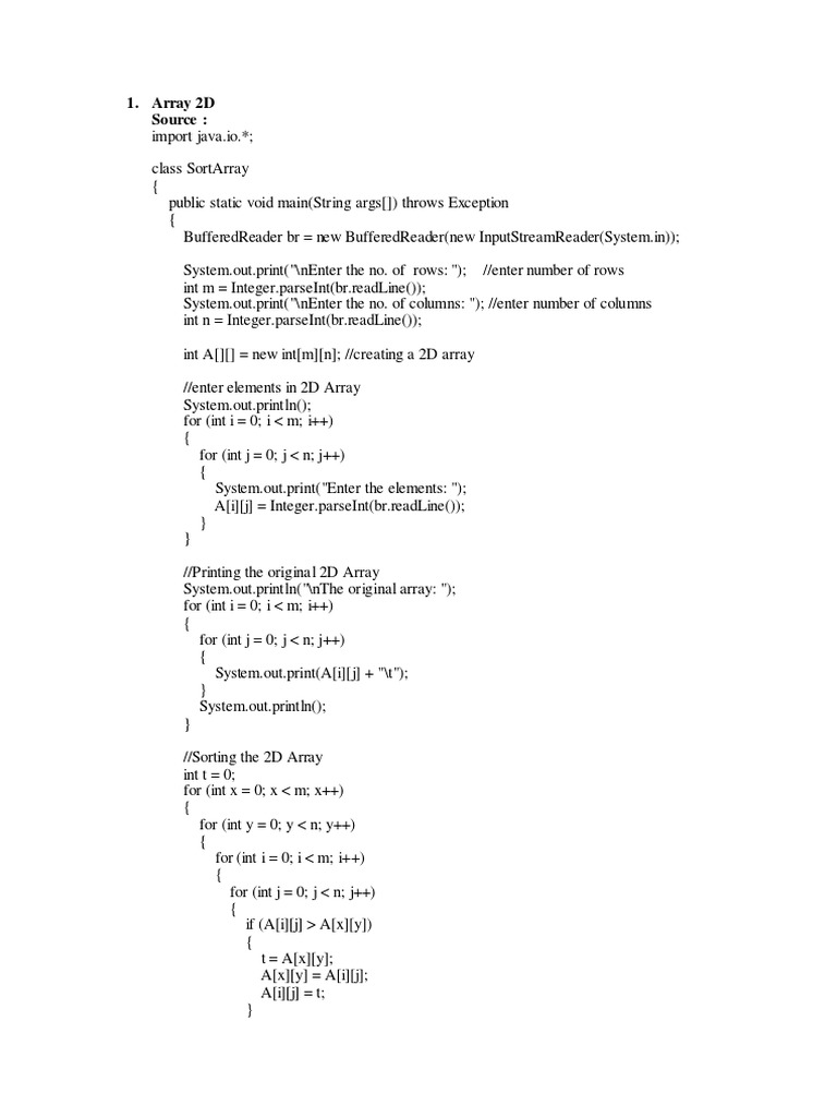 Array 2D | PDF | Array Data Structure | Computer Programming