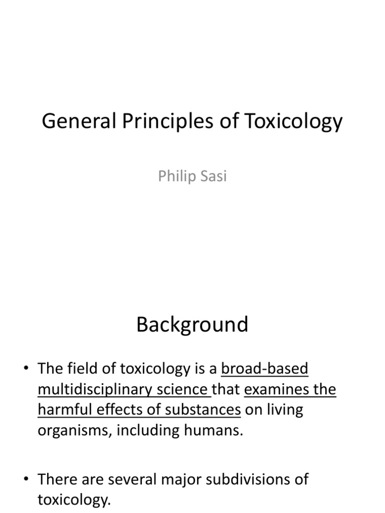 Overview of Toxicology Principles | PDF | Toxicology | Toxin