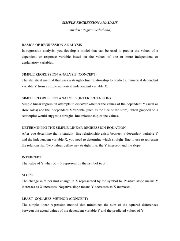 Simple Regression Analysis | PDF | Regression Analysis | Linear Regression