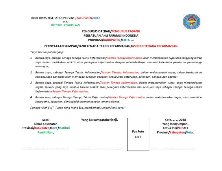 Sumpah Format Surat | PDF
