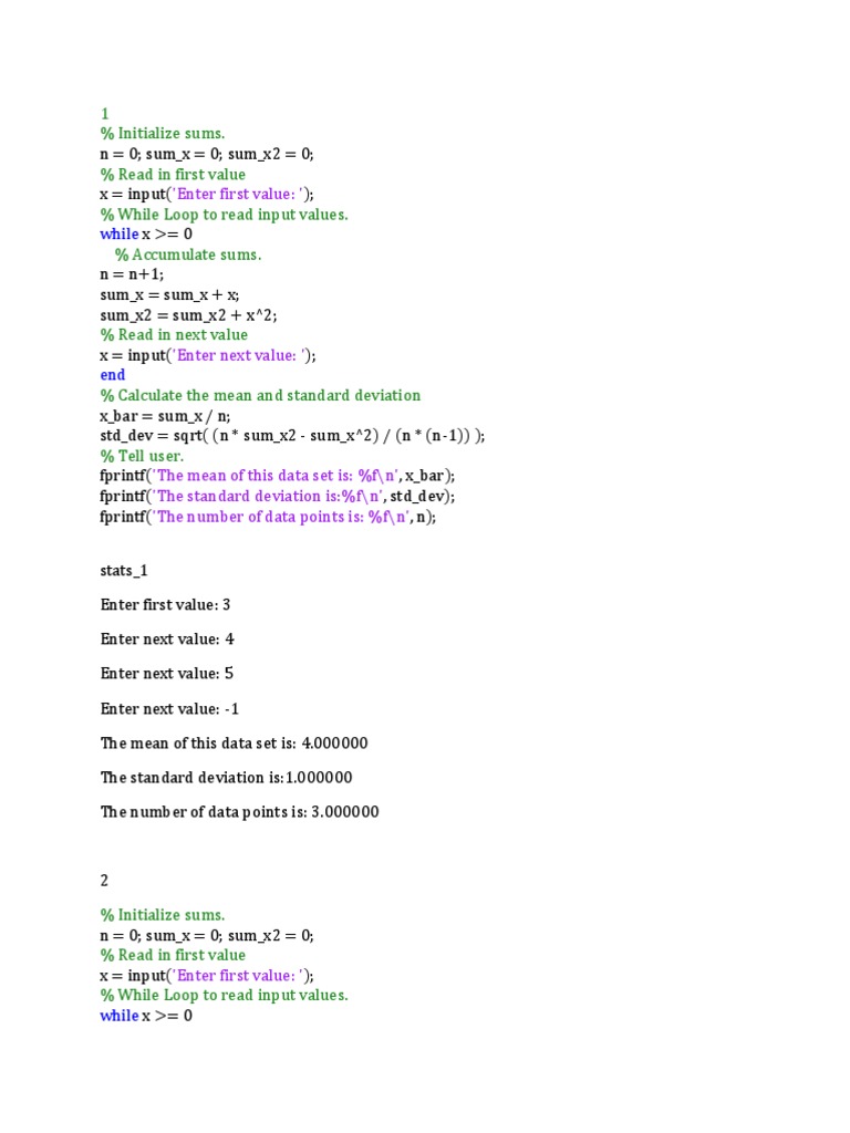 Enter First Value 1 Initialize Sums Read In First Value While Loop To Read Input