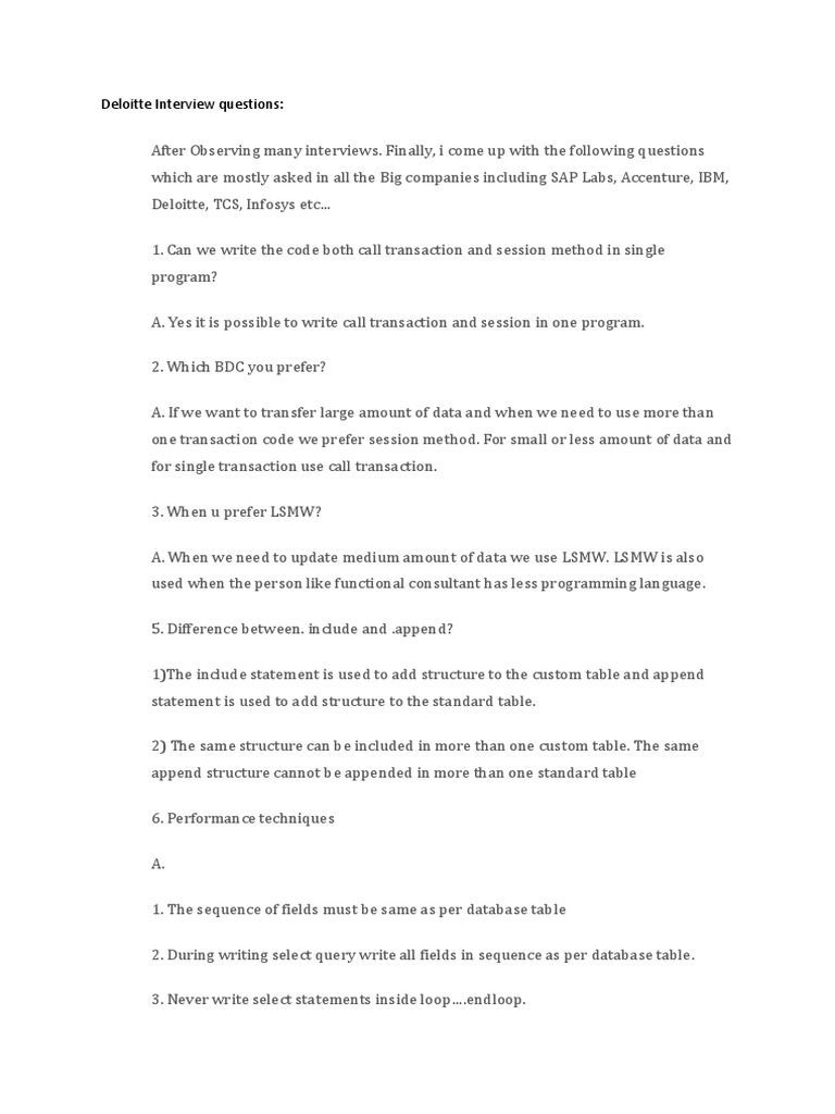 Deloitte Interview Questions | PDF | Database Index | Databases