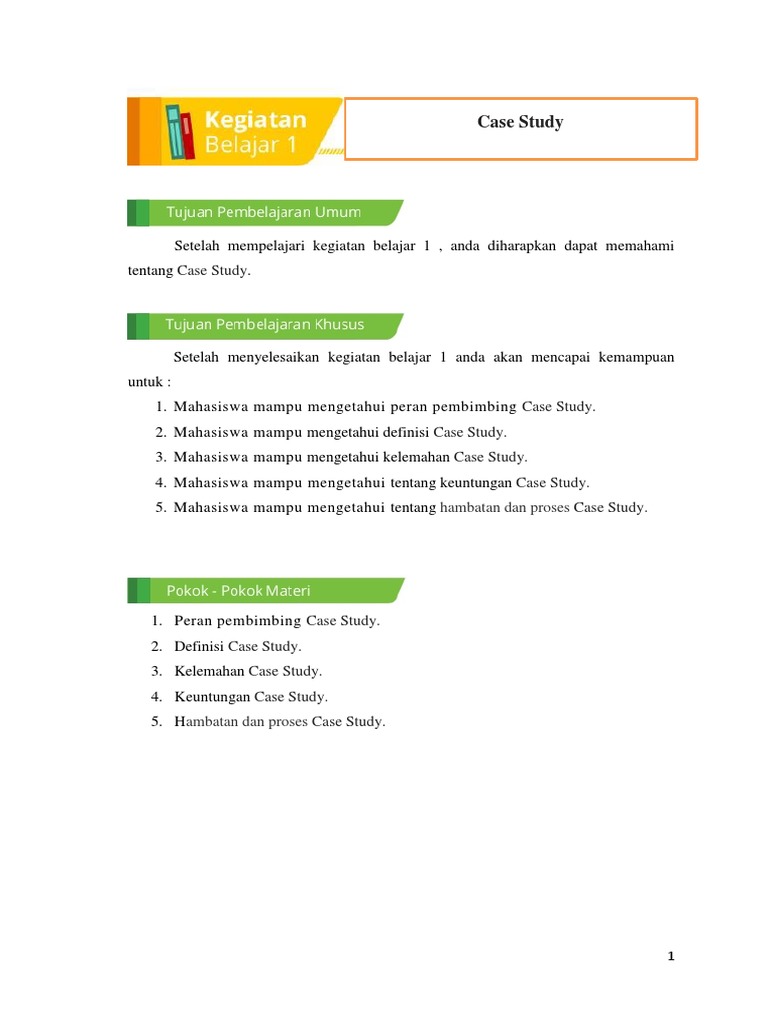 Modul Case Study Dan Pre&post Conference | PDF