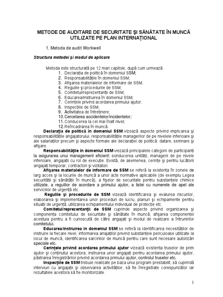 Metode de Audit INCDPM PDF | PDF