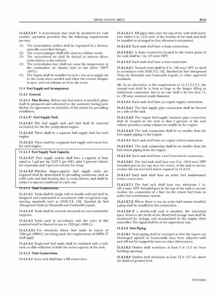 Fire Protection-Diesel Engine - FUEL TANK PDF | PDF | Duct (Flow ...