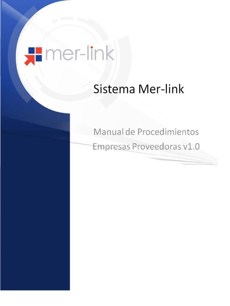 Manual de Procedimientos Mer-Link Proveedores v1.0 PDF | PDF | Costa ...