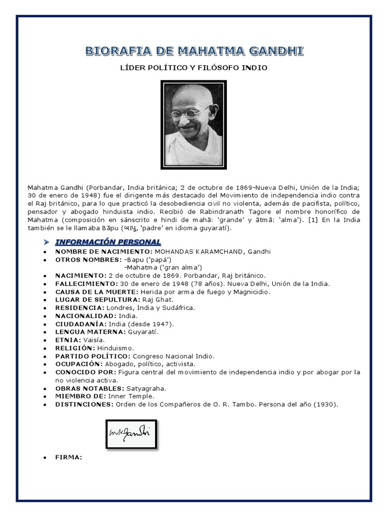 Biografia de Mahatma Gandhi | PDF | Mahatma Gandhi | Jainismo