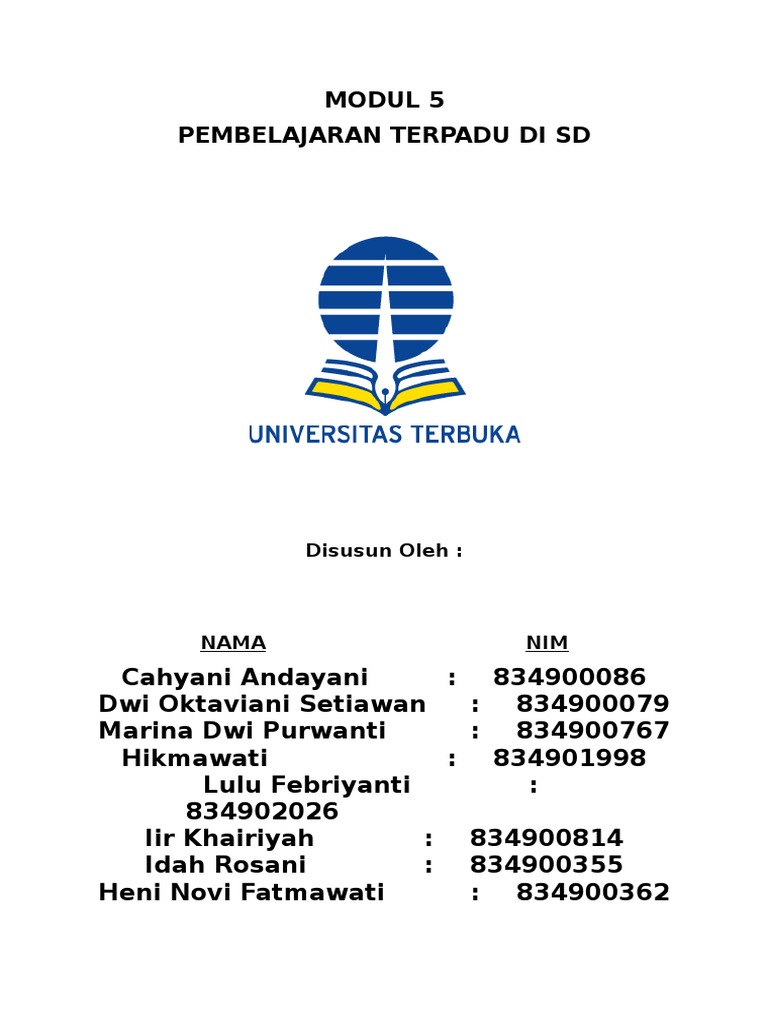 Pembelajaran Terpadu Modul 5 | PDF