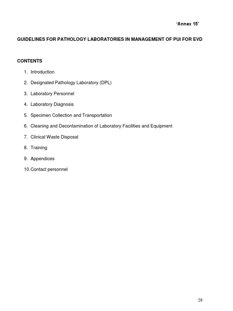 Annex 15 Guidelines For Pathology Laboratories in Management of PUI For ...