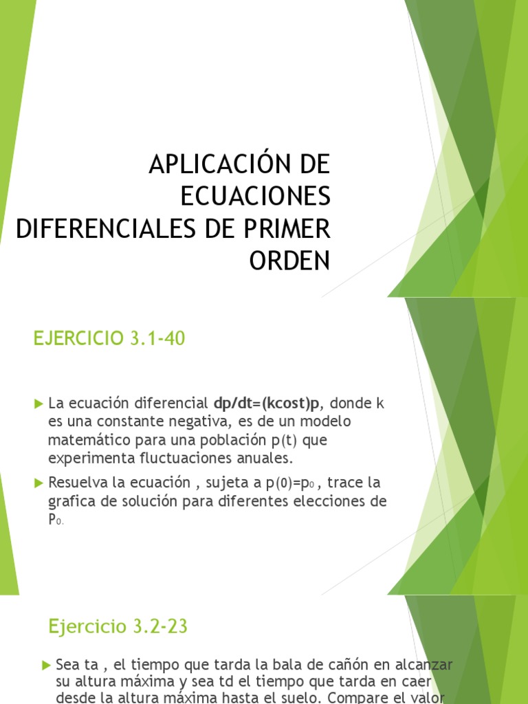 Aplicación de Ecuaciones Diferenciales de Primer Orden | PDF