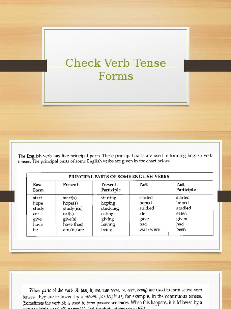 Check Verb Tense Forms | PDF