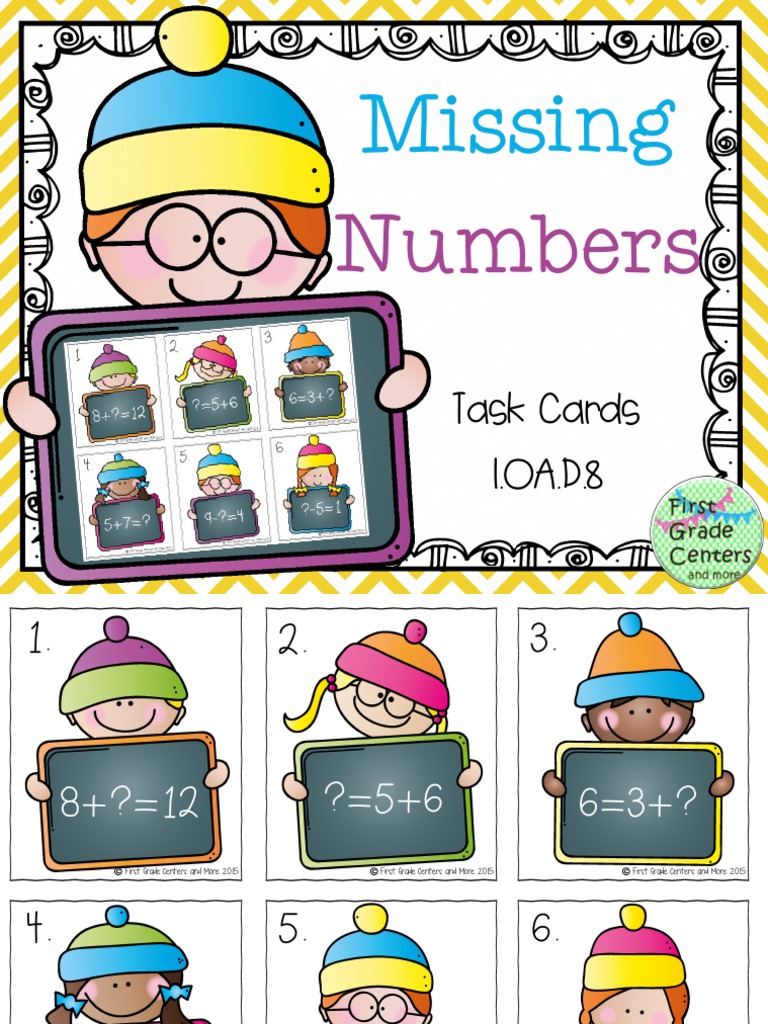 1OAD8WinterMissingNumbersTaskCardsFreebie PDF | PDF