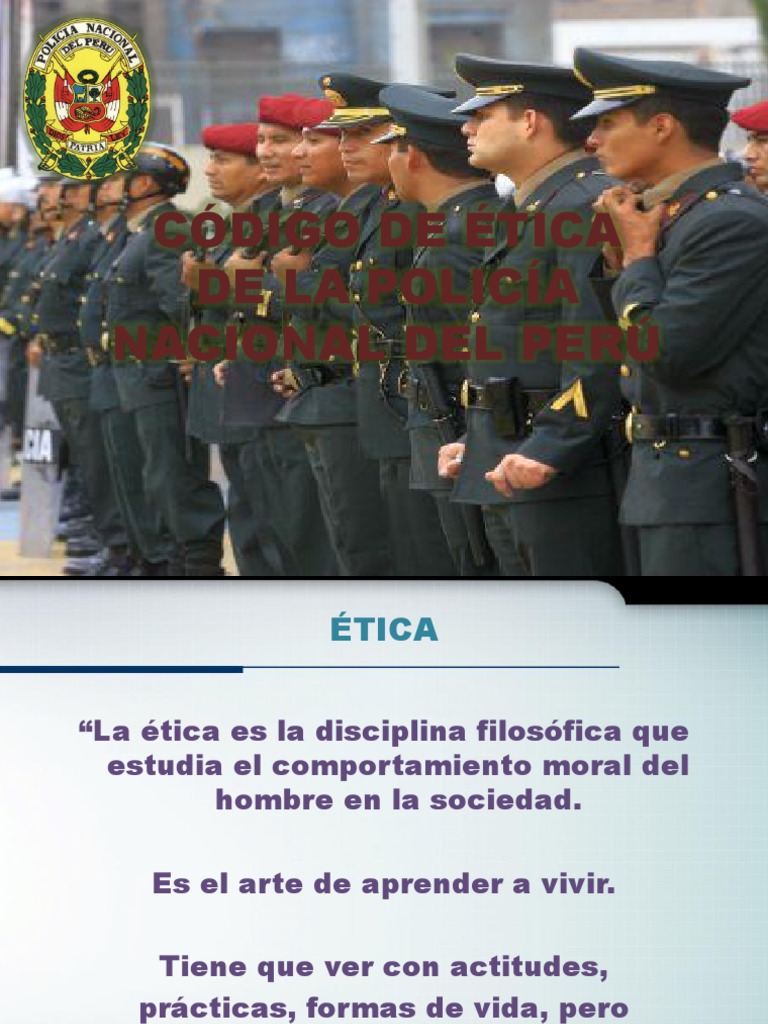 Código De ética De La Pnp Pdf Disciplinas Policía