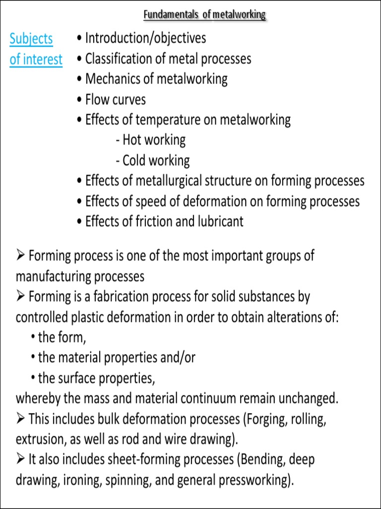 01 - Fundamentals of Metalworking-2017son01 | PDF | Yield (Engineering ...