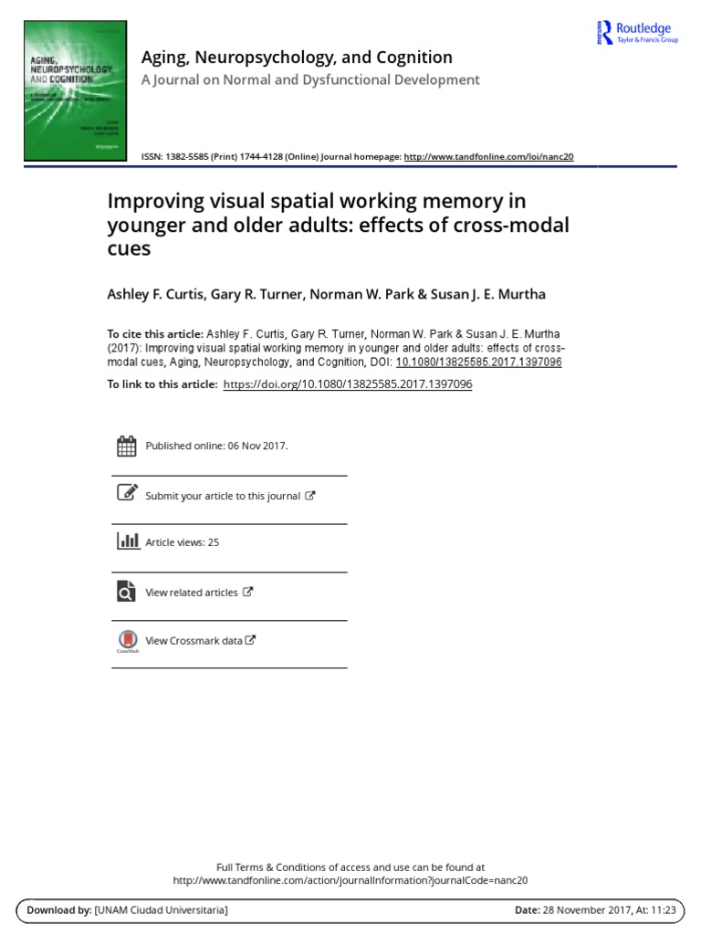 Improving Visual Spatial Working Memory In Younger And Older Adults Effects Of Cross Modal Cues 7674