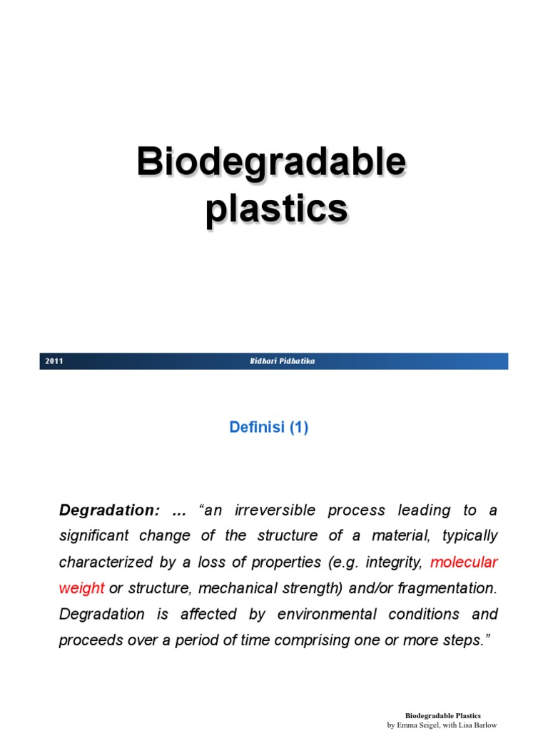 Biodegradable Plastics | PDF | Biodegradation | Plastic