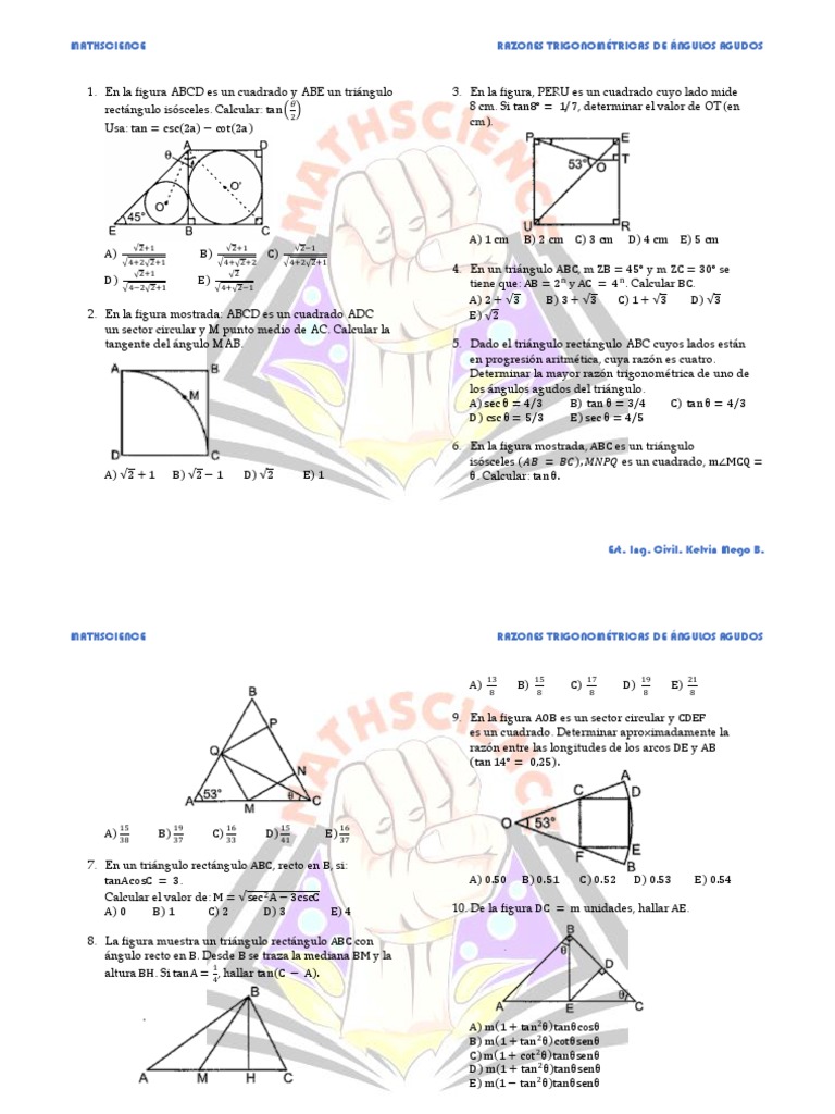 Práctica de Trigonometría | PDF | Triángulo | Trigonometría