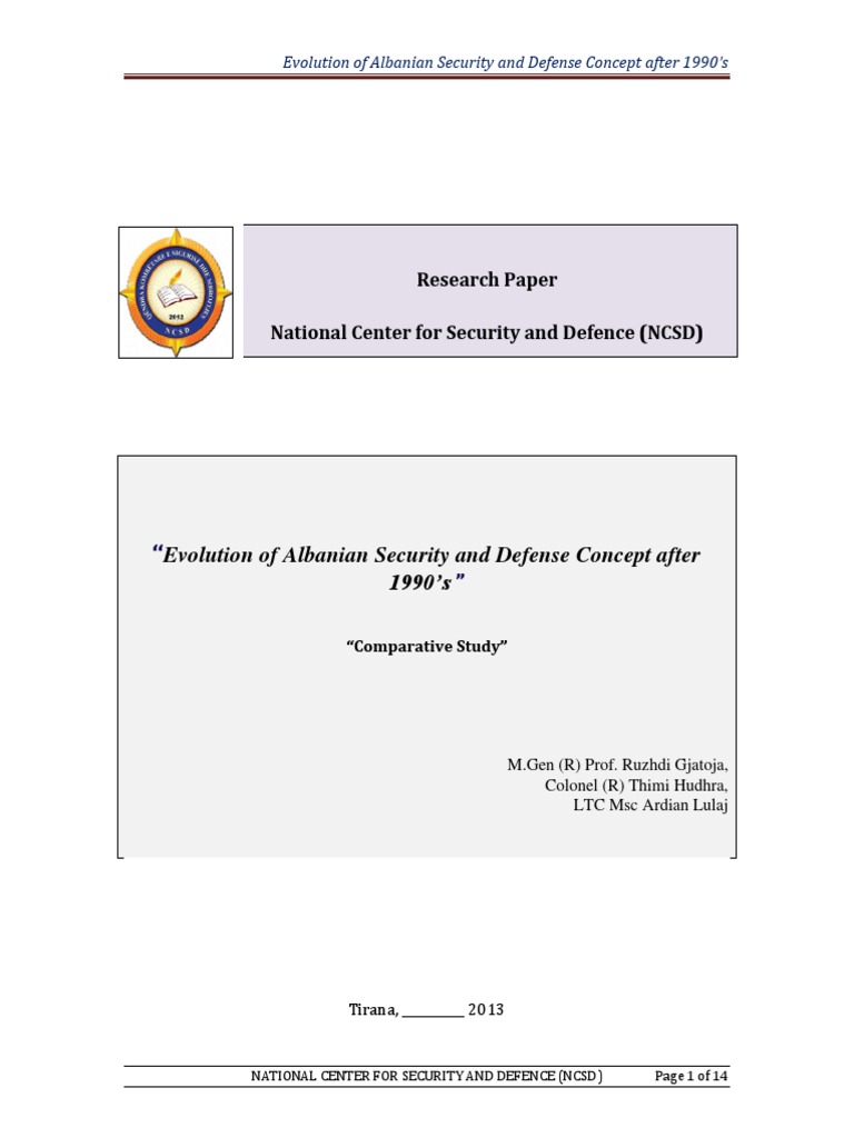 Evolution of Security and Defence Concept After The 90-Ies - Thimi 2013 ...