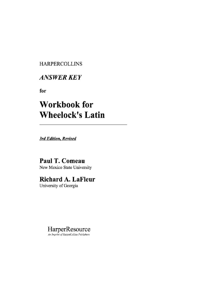 Workbook For Wheelock's Latin | PDF