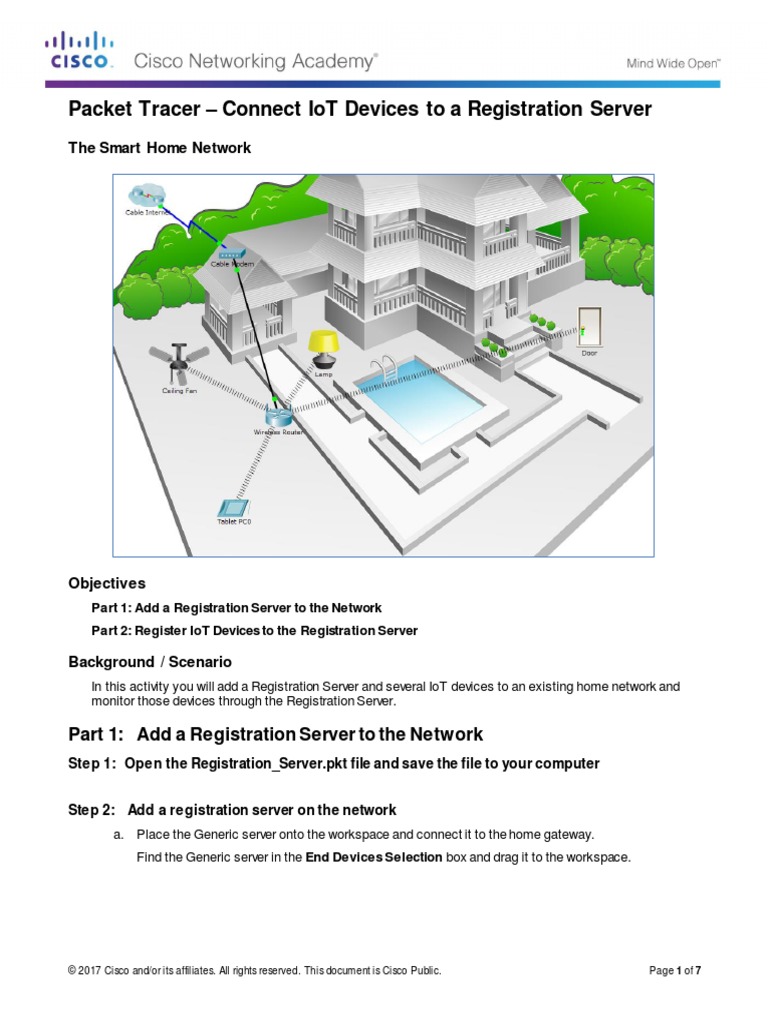6 2 1 2 Packet Tracer Connect Iot Devices To A Registration Server