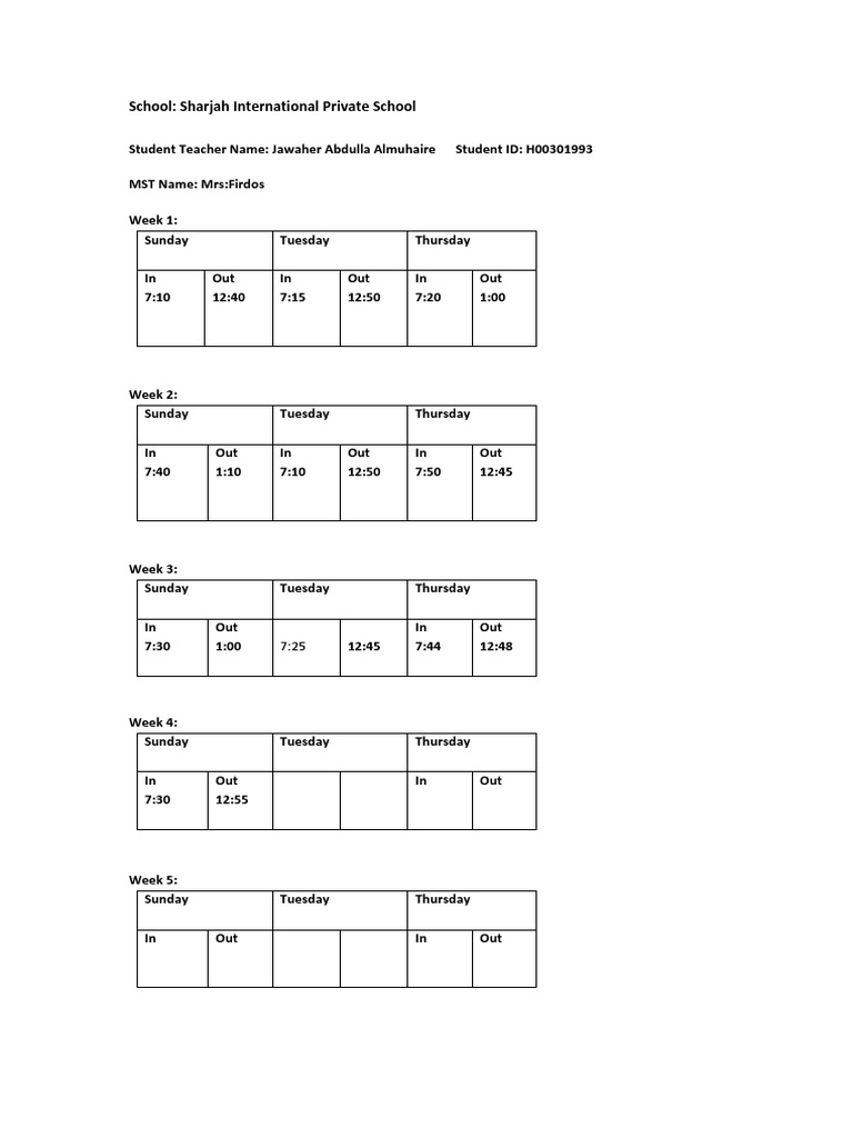 Sign in Sheet | PDF