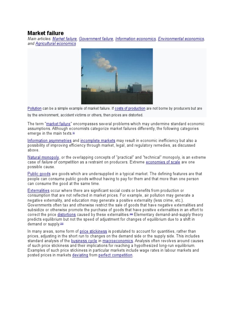 Market Failure: Market Failure Government Failure Information Economics ...