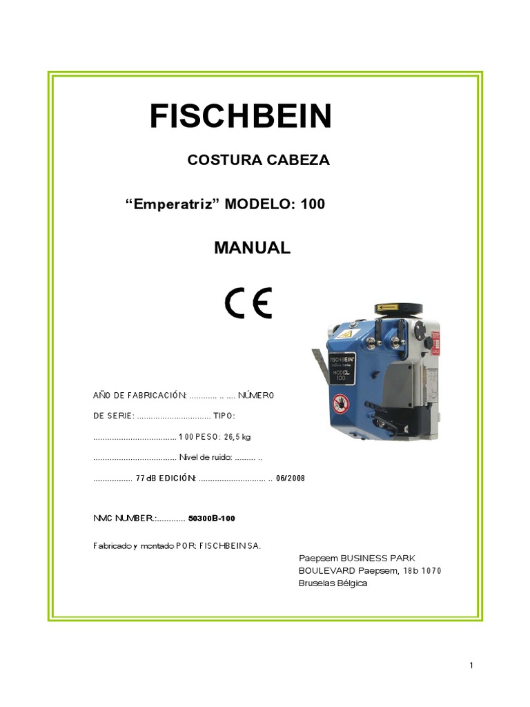 Cosedora Manual Fischbein Modelo 100 Pdf Tornillo Petróleo