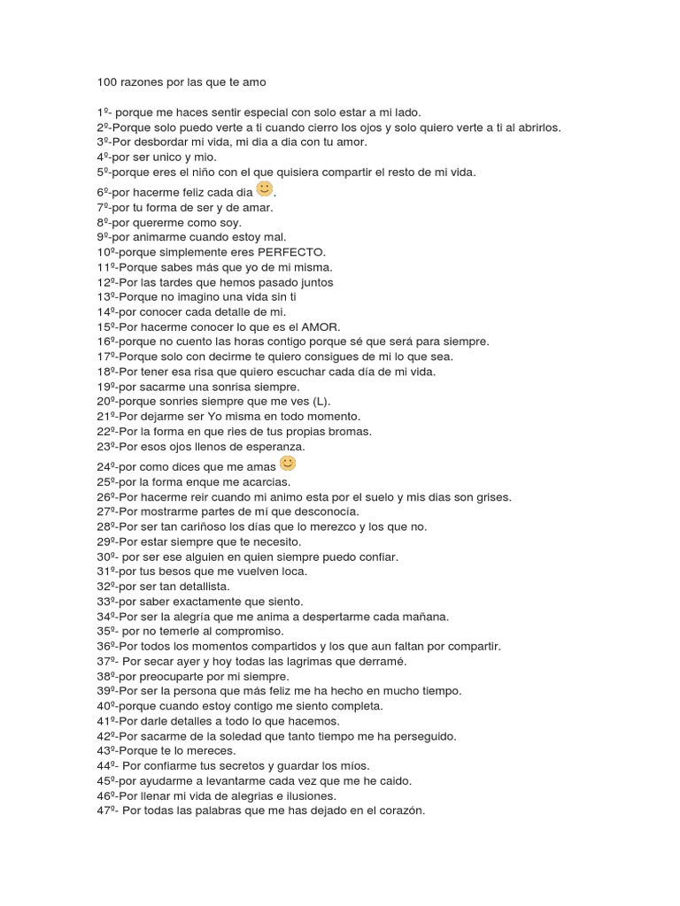 100 razones por las que te amo.docx | Amor | Ocio 100 razones por las que te amo.docx | Amor | Ocio