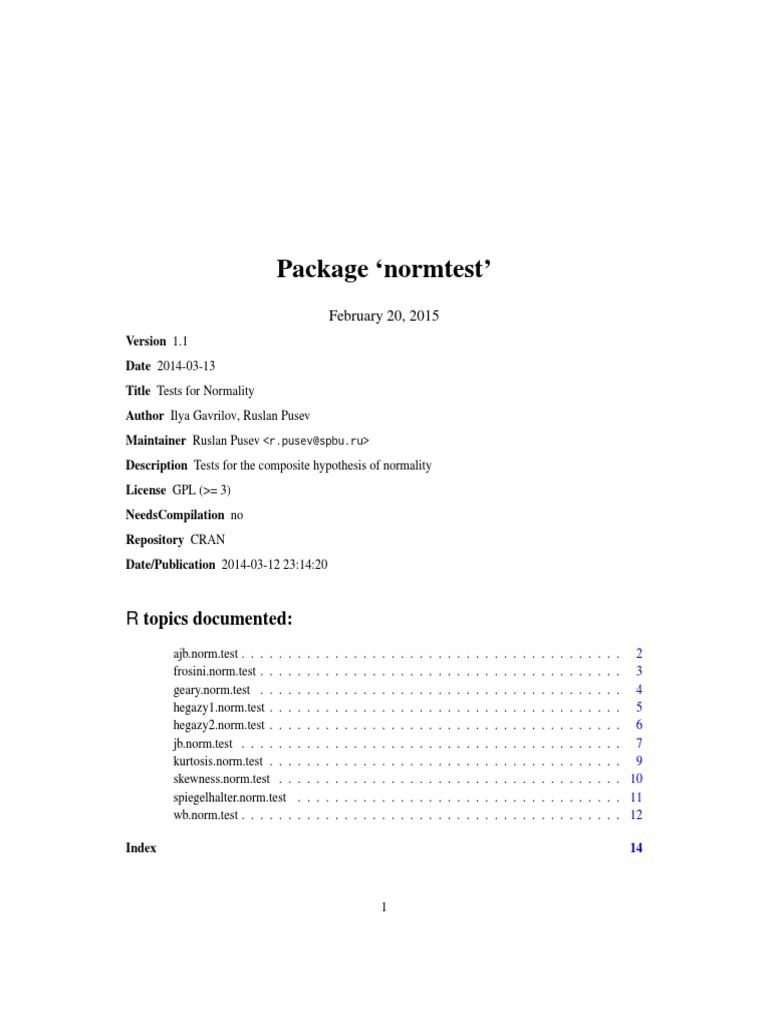 Assessing Normality Through Statistical Tests | PDF | P Value | Statistics