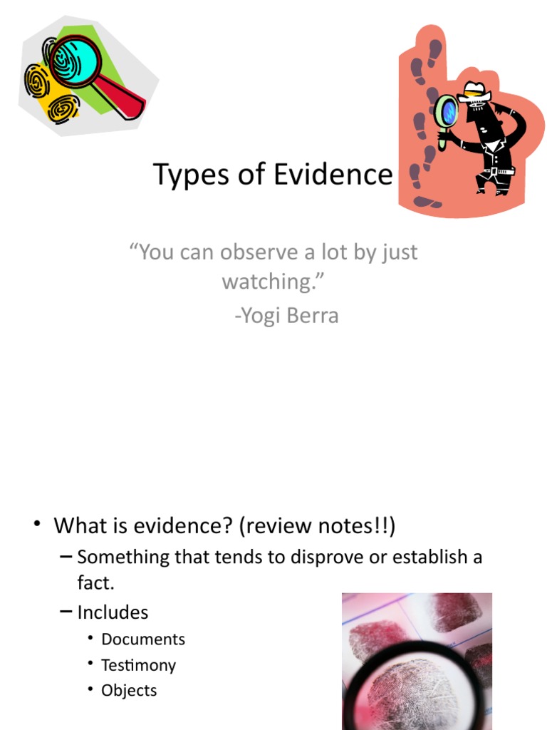 Types of Evidence Part 1 | PDF | Circumstantial Evidence | Witness