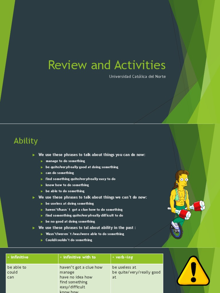 Review and Activities | PDF | Verb | Subject (Grammar)