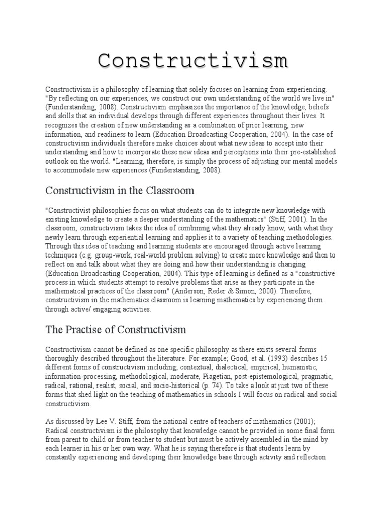 Constructivism 2 | PDF | Constructivism (Philosophy Of Education ...