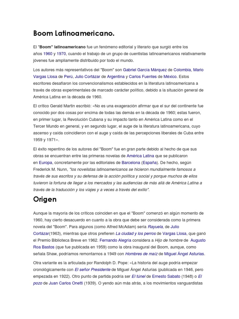Boom Latinoamericano PDF | PDF