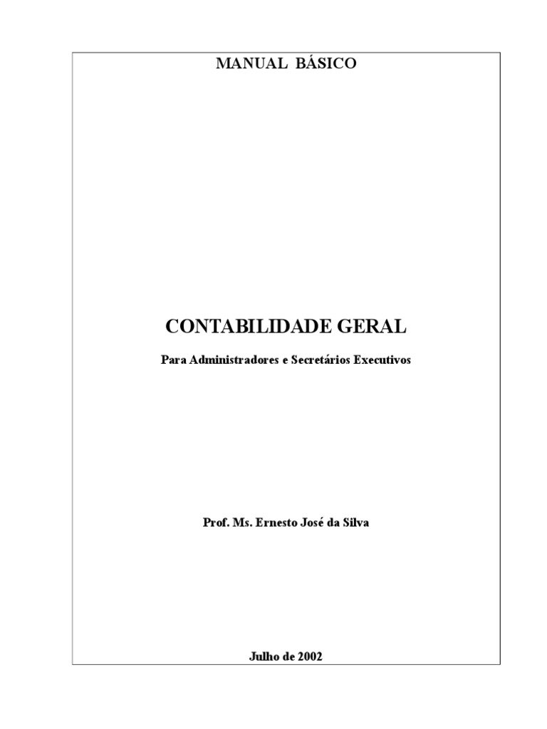 Manual Basico Contabilidade Geral | PDF | Balancete | Contabilidade
