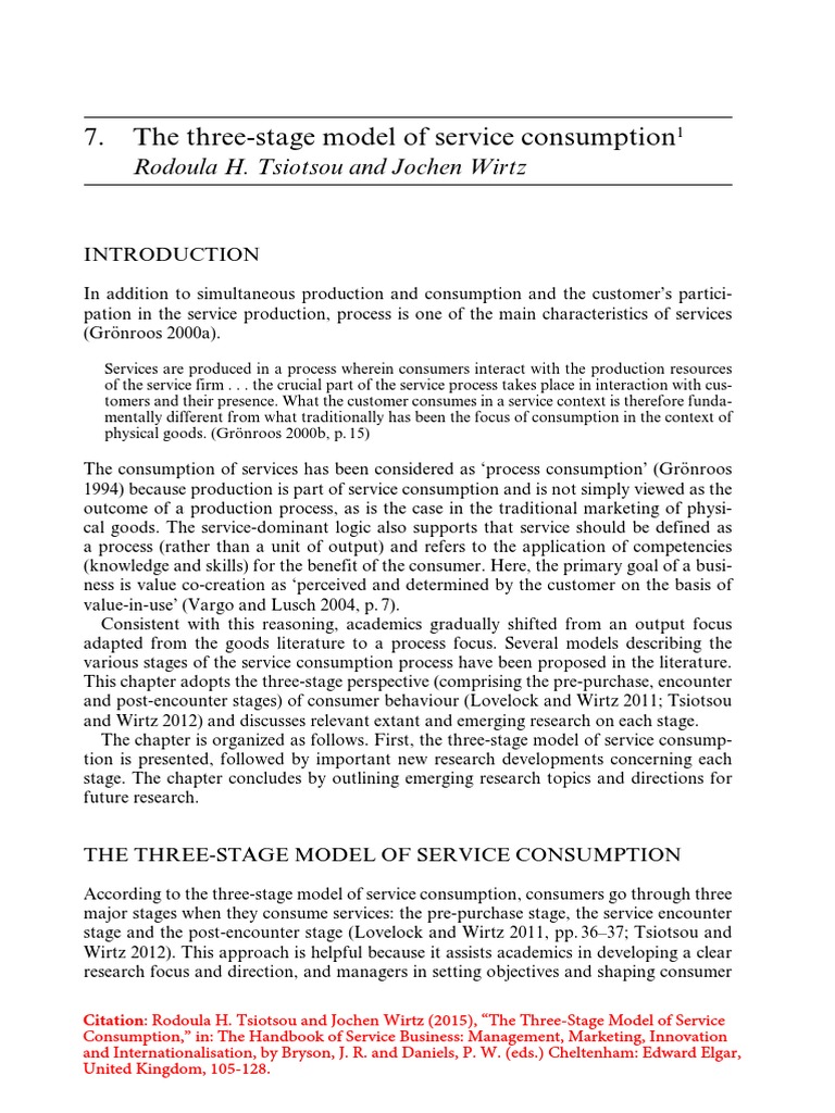Examining the Three-Stage Model of Service Consumption: The Pre ...